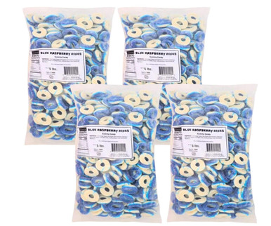 Kervan Gummy Blue Raspberry Rings 5 lb. - 4/Case - Blue Raspberry Flavor