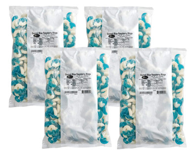 Albanese Blue Raspberry Gummi Rings 4.5 lb. - 4/Case | Sweet Blue Raspberry