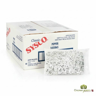 Sysco Classic Pepper Pack (6/Case) 1000CT- Convenient Single Serving Size