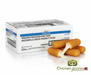 Sysco Imperial Cheese Stick Mozzarella Breaded 3 1/4 in. 80 oz/5LBS