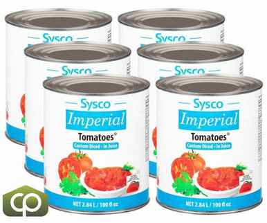 Sysco Imperial Tomato Diced In Juice 2.84L/96 oz (6/Case)