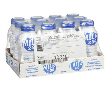 Milk 2 Go Milk 2% Ultra High Temperature Pasteurized 310ML/10.4 oz (12 ...