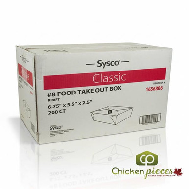 Sysco Classic Box Food Take-Out #8 850 mL Kraft (200/Case)