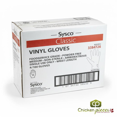 Sysco Classic Glove Vinyl Powder-Free Medium 100 CT (4/Case)