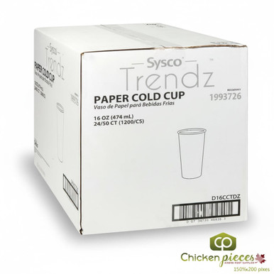 Sysco Trendz Cup Paper Cold Poly 16 oz. 50CT (24/Case)