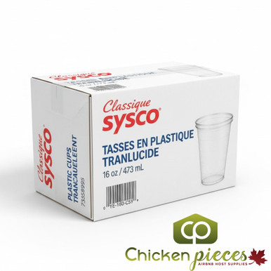 Sysco Classic Cup Plastic Translucent 16 oz. Soft 80 CT (12/Case)