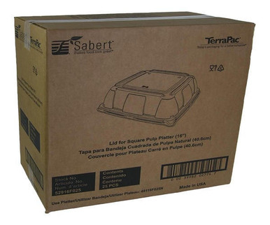 Sabert Lid Plastic for Platter Square Pulp 16x16 (25/Case)