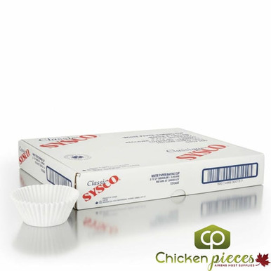 Sysco Classic Cup Baking Paper White 5.5 in. Large 500 CT (10/Case)