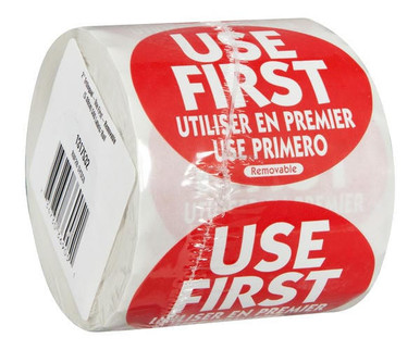 Sysco Classic Label Roll 2 INCH Round Use First Removable (500/Case)