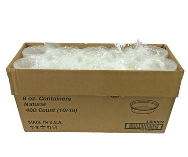 Delitainer Container Plastic Deli 8 oz. Natural (480/Case)