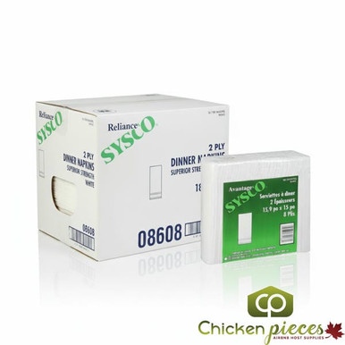 Sysco Reliance Napkin Dinner 2 Ply 16-Case | Bulk Canada