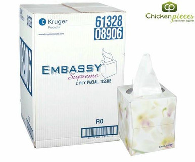 Embassy 2-Ply Cube Facial Tissue 100 Count (36/Case) - Soft & Durable