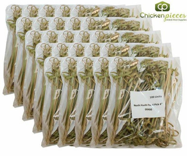 Natural Pick Skewer Bamboo Noshi Kushi 4 inches 100 CT (25/Case)