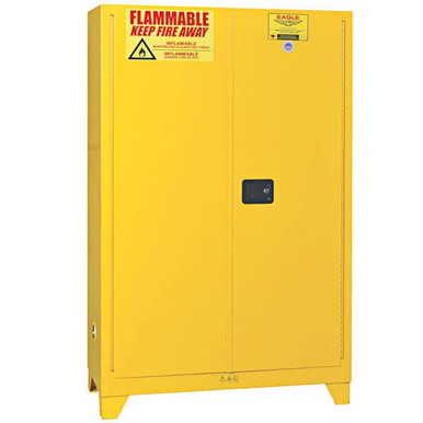 Eagle Manufacturing Tower Yellow Paint Safety Cabinet with 2 Manual ...