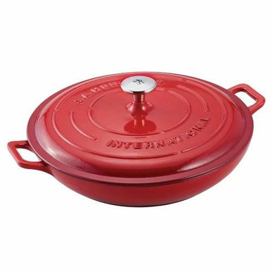 HENCKELS Enameled Red Cast Iron Braiser, 30 cm (12 in.) with High-Domed Lid