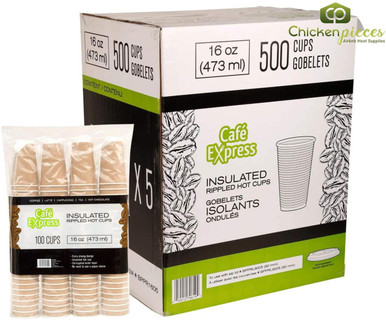 Café Express 457 ml (16 oz.) Corrugated Disposable Cups 500/CASE