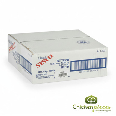 Sysco Classic Paper Patty 5.5x5.5 Greaseproof | Bulk Canada