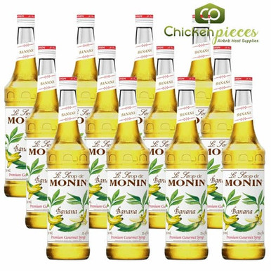 Monin Premium Banana Flavoring / Fruit Syrup 750mL/25.36oz (12/Case)