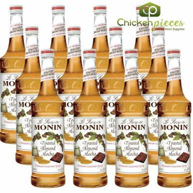 Monin Premium Toasted Almond Mocha Flavoring Syrup 750mL/25.36oz (12/Case)
