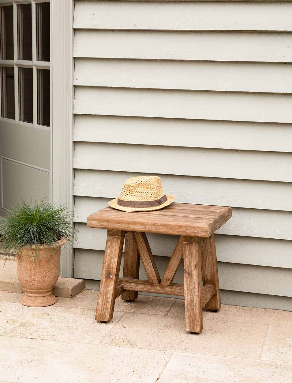 Chilford Solid Wood Stool Side Table | Garden Trading