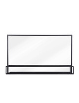 Sapperton Mirror with Shelf Wide Black | Garden Trading