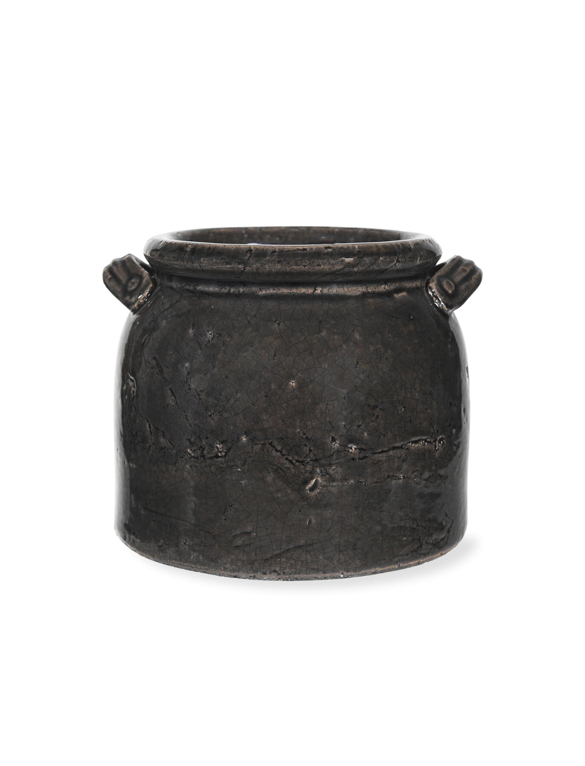 Ravello Pot with Handles 21cm Charcoal | Garden Trading