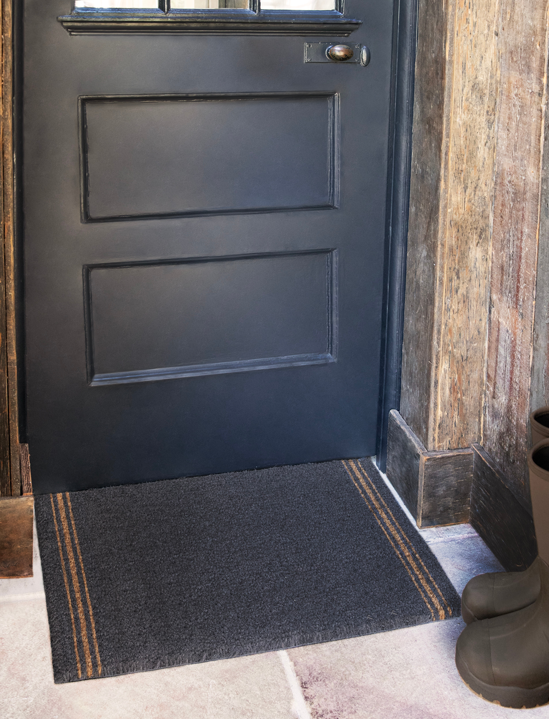Doormat Triple Stripe Large Charcoal | Garden Trading