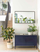 Sapperton Mirror with Shelf Wide Black | Garden Trading
