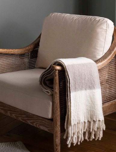 Leigh Wide Throw - Wool, Natural Stripe | Garden Trading