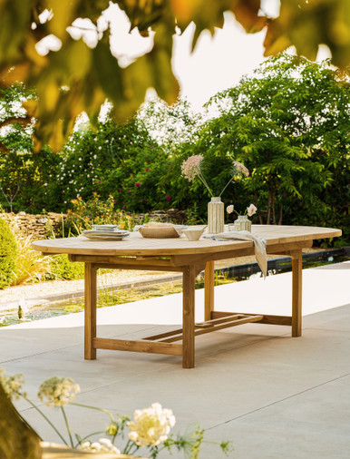 Avon Oval Extending Dining Table 240-300cm - Teak, Natural