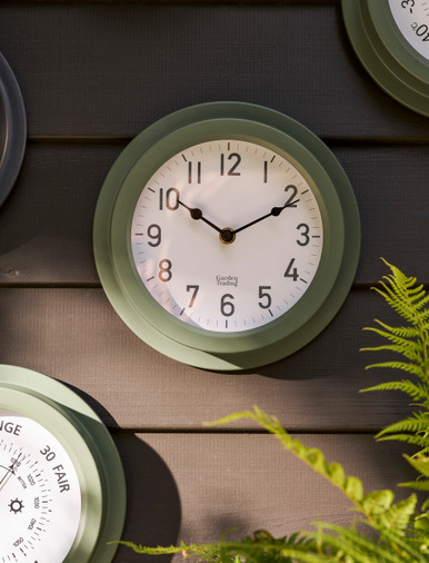 Tenby Clock 22cm Thistle Green | Garden Trading