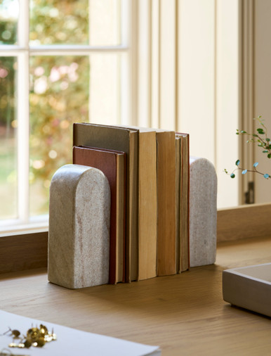 Osney Bookends - Marble, Natural | Garden Trading