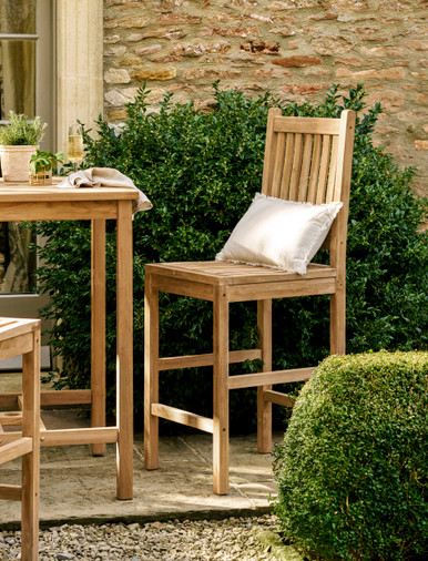 Grisdale Bar Stool - Teak, Natural | Garden Trading