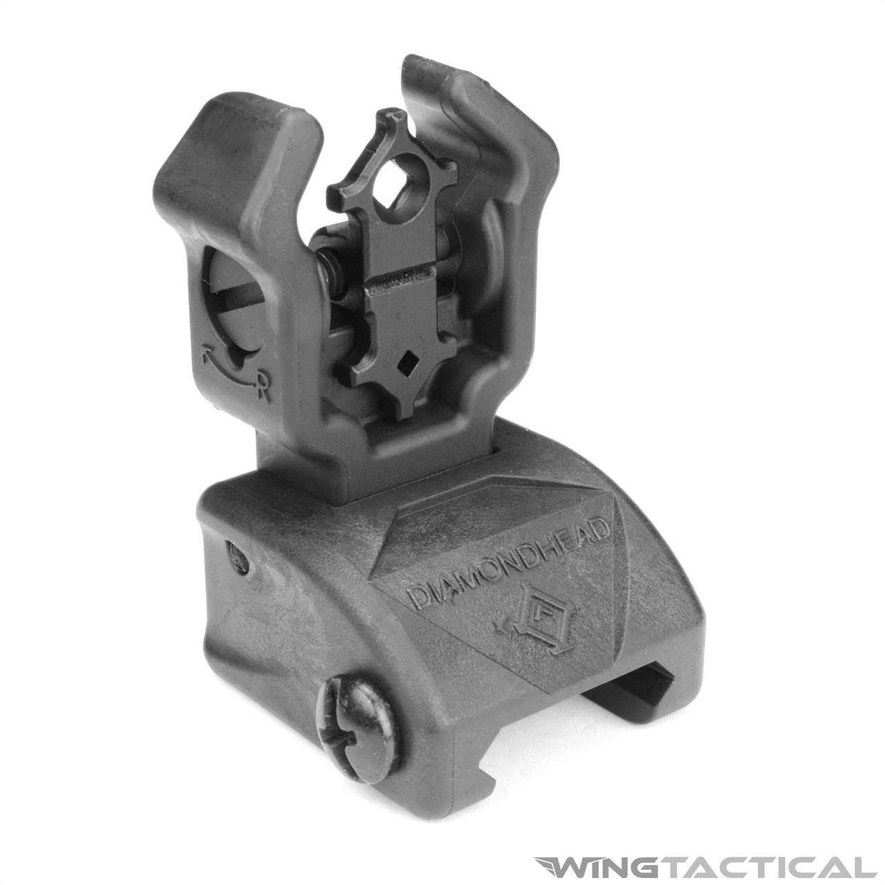 Diamondhead Diamond Polymer Flip-Up Rear Sight w/ NiteBrite | Wing Tactical