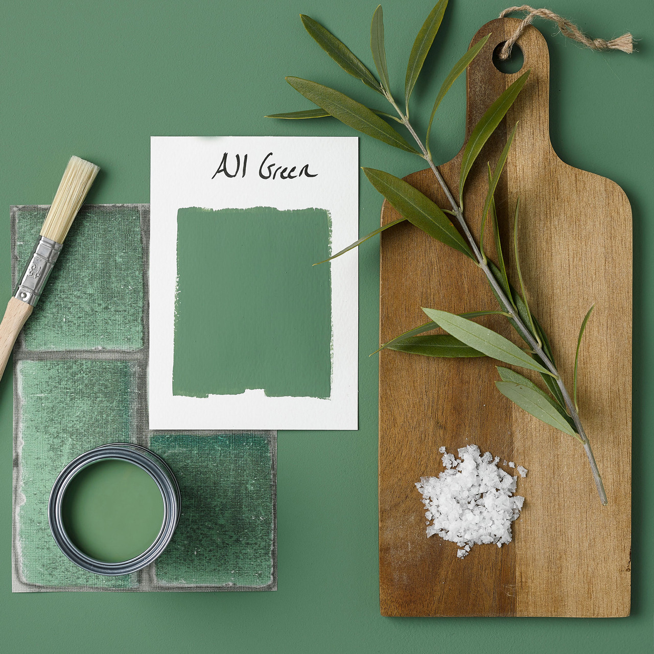 All Green Kitchen Cupboard Paint - Matt Green Finish