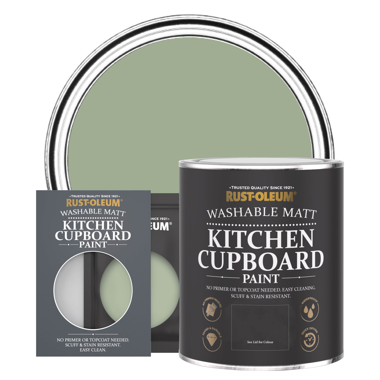 Sage Mist Kitchen Cupboard Paint - Matt Green Finish