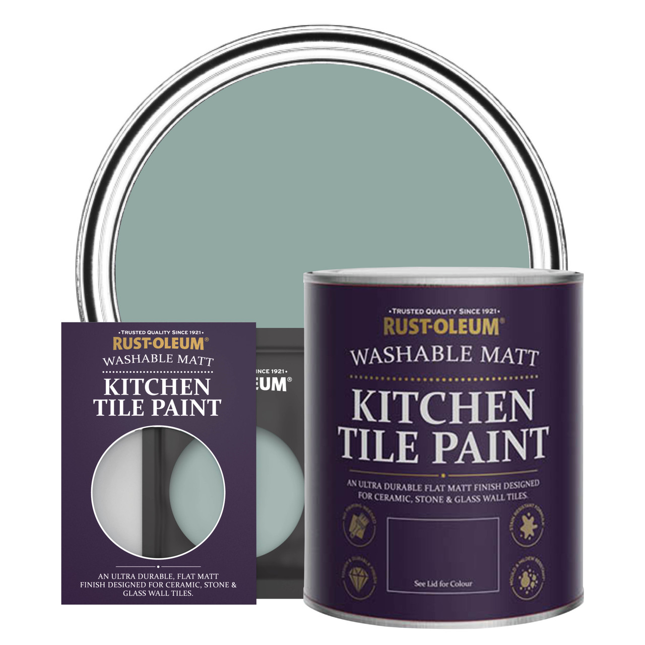 Ink Blue Kitchen Tile Paint - Matt Blue Finish