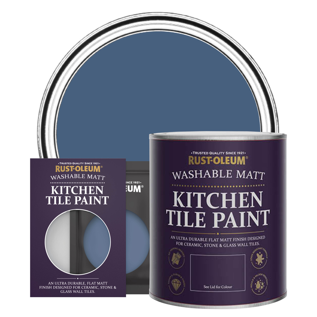 Blueprint Kitchen Tile Paint - Matt Blue Finish