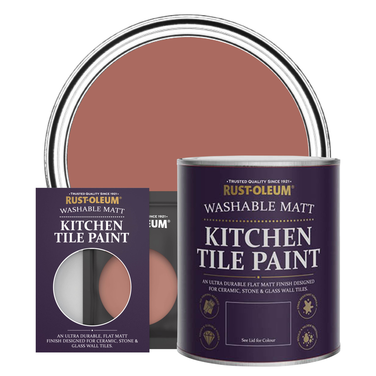 Tiger Tea Kitchen Tile Paint - Matt Orange Finish