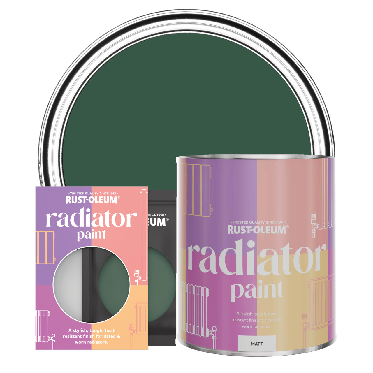 All Green Radiator Paint - Matt Green | Rust-Oleum