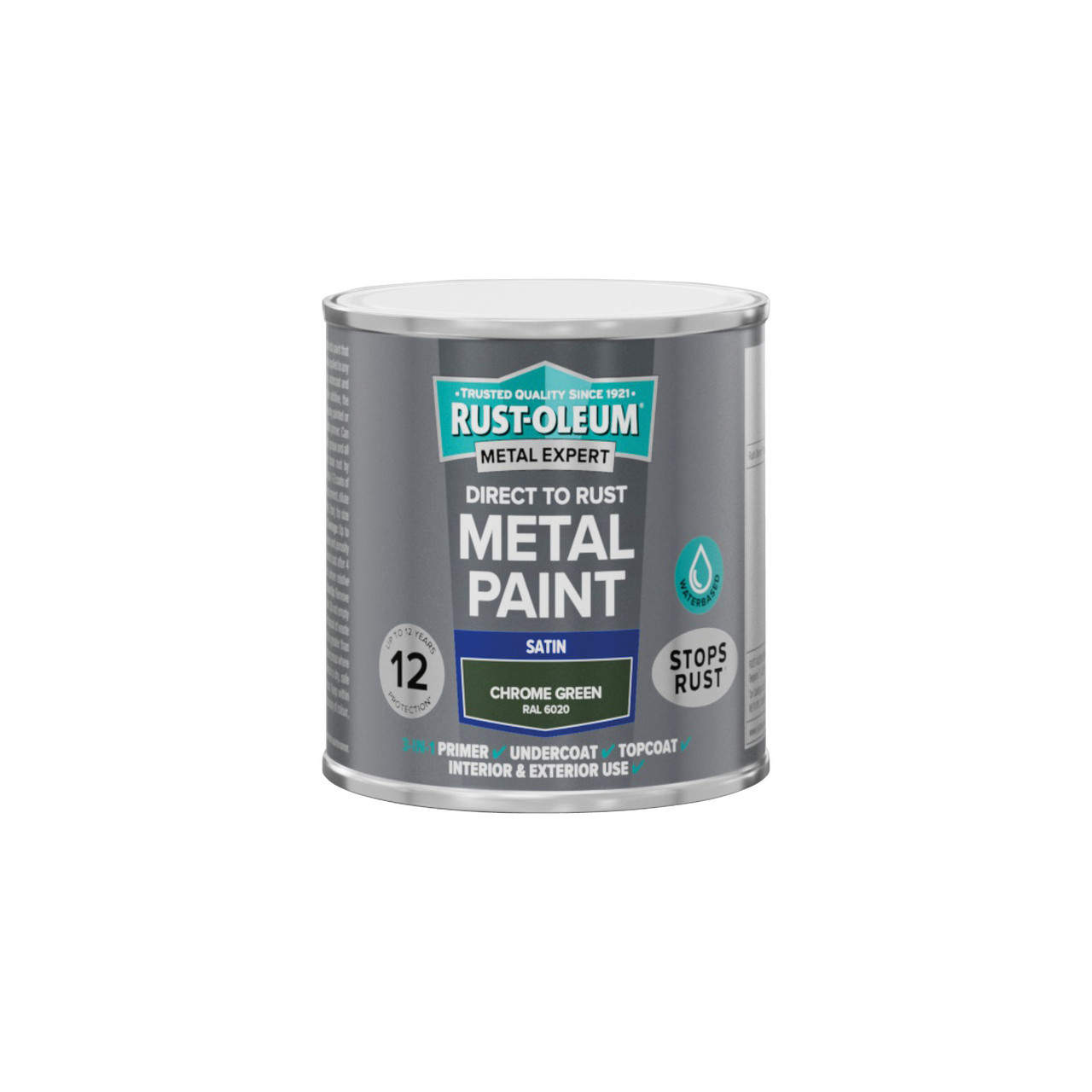 Metal Expert Satin Chrome Green Metal Paint 250ml | Direct to Rust ...