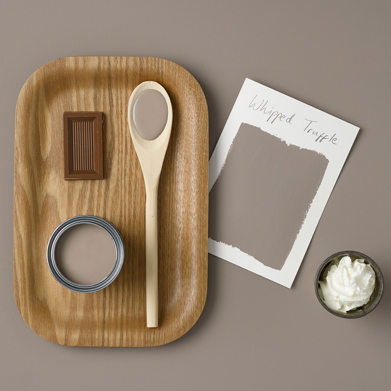 Whipped Truffle Kitchen Cupboard Paint - Satin Brown Finish