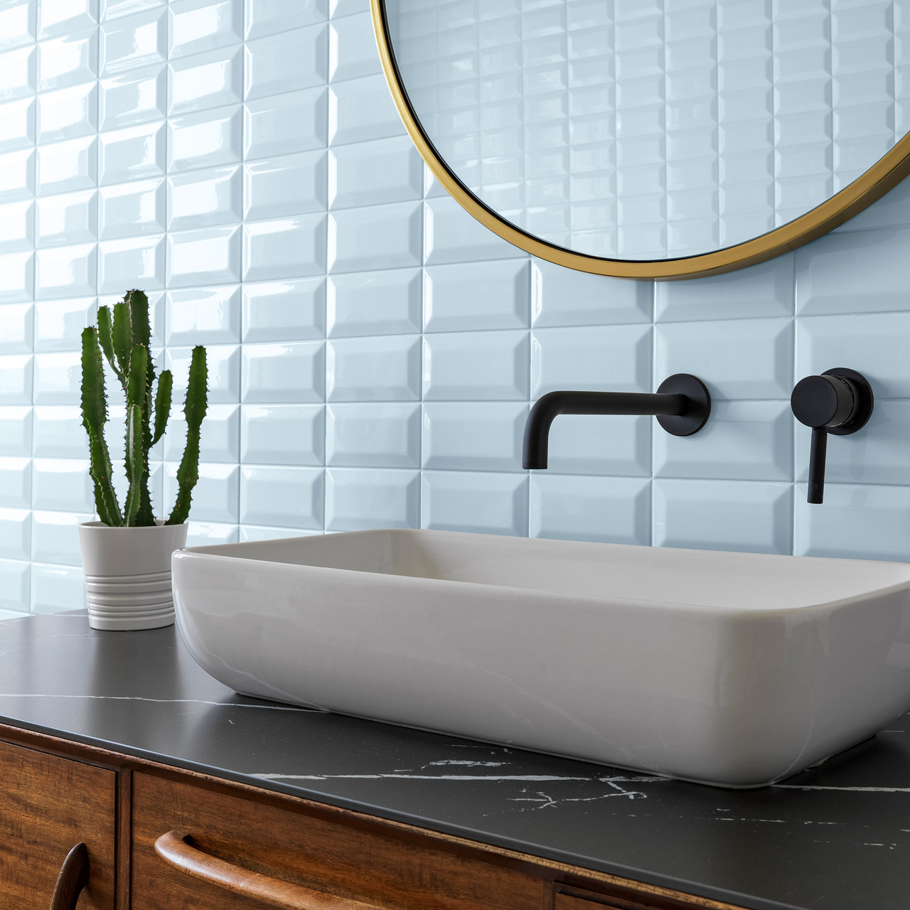 Blue Sky Bathroom Tile Paint - Gloss Blue Finish