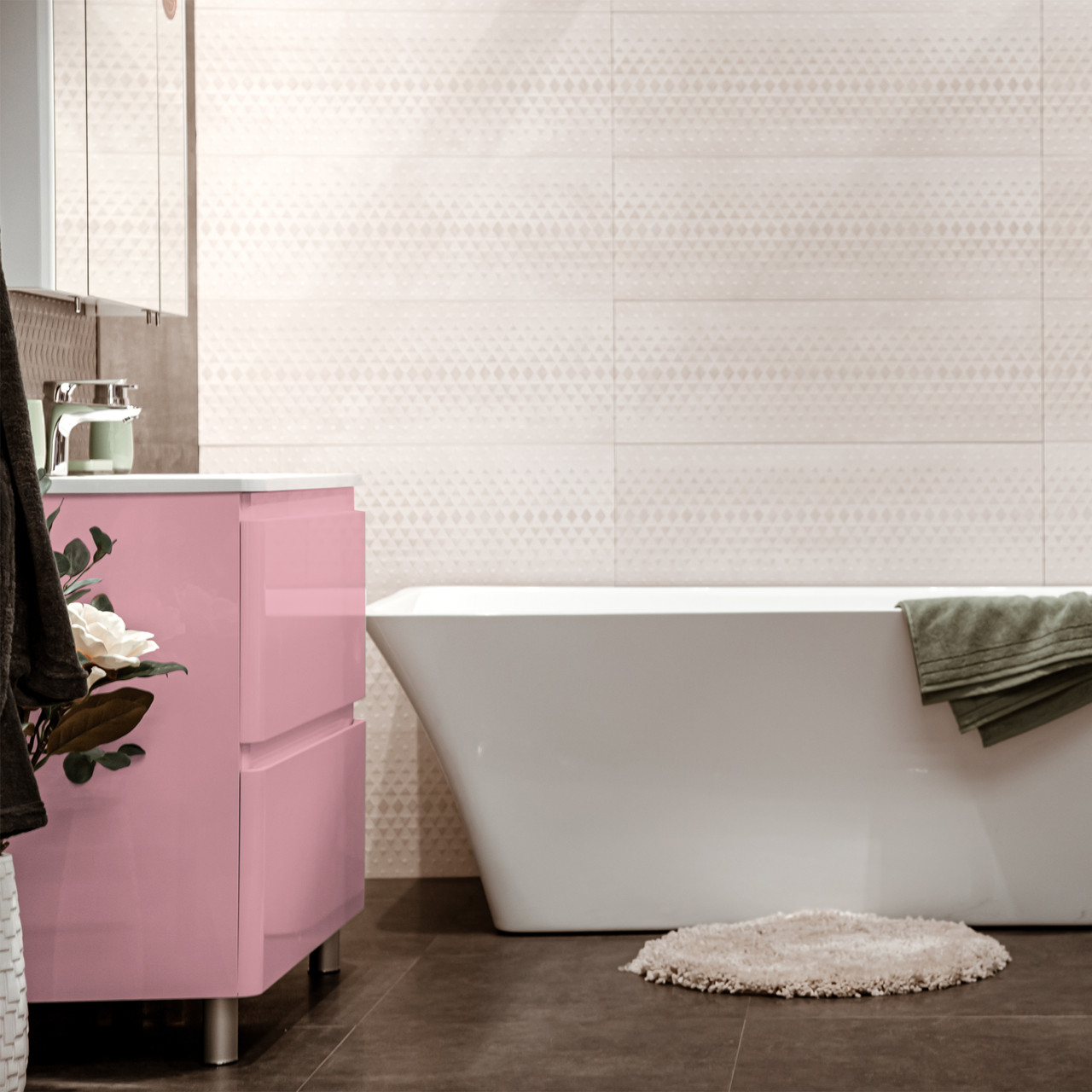 Dusky Pink Bathroom Wood & Cabinet Paint Gloss Pink Finish