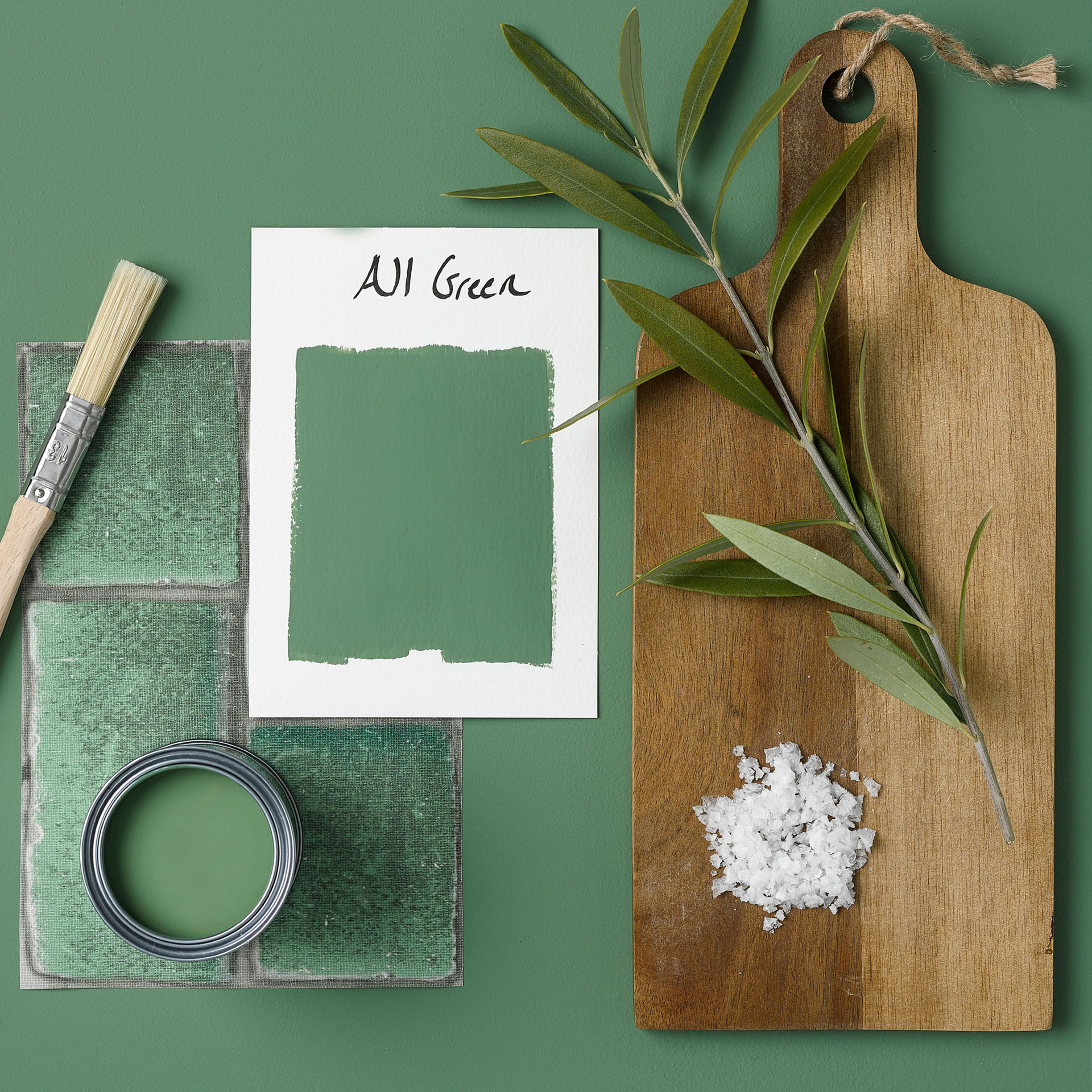 All Green Kitchen Cupboard Paint - Matt Green Finish