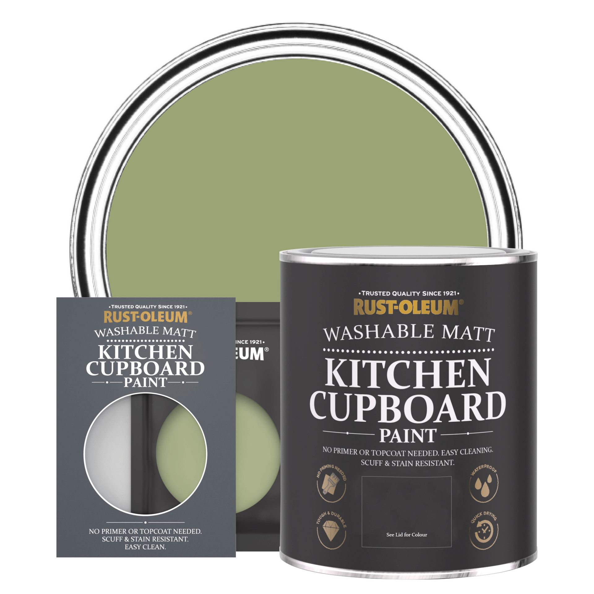All Green Kitchen Cupboard Paint - Matt Green Finish