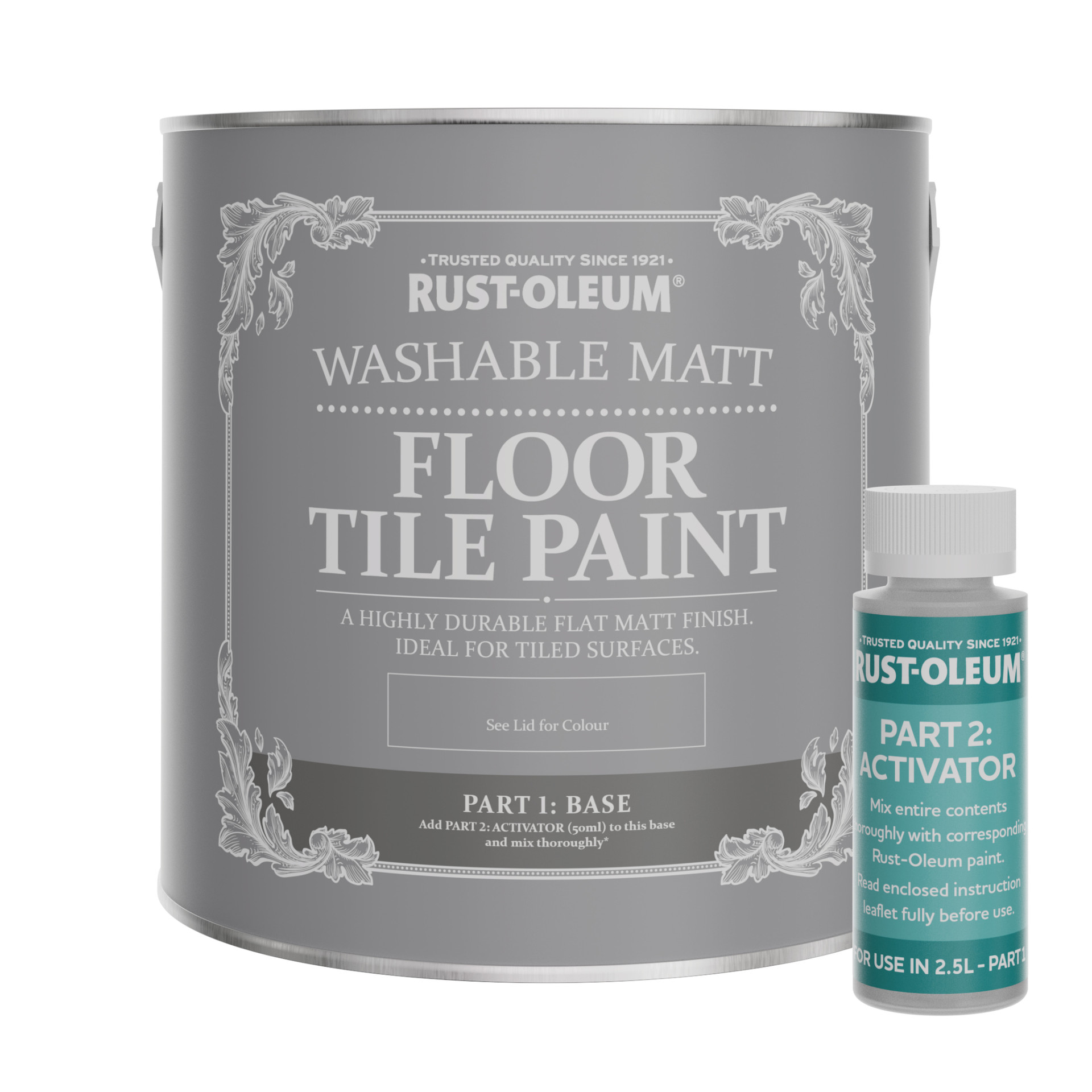 Moonstone Floor Tile Paint Matt White Washable Finish