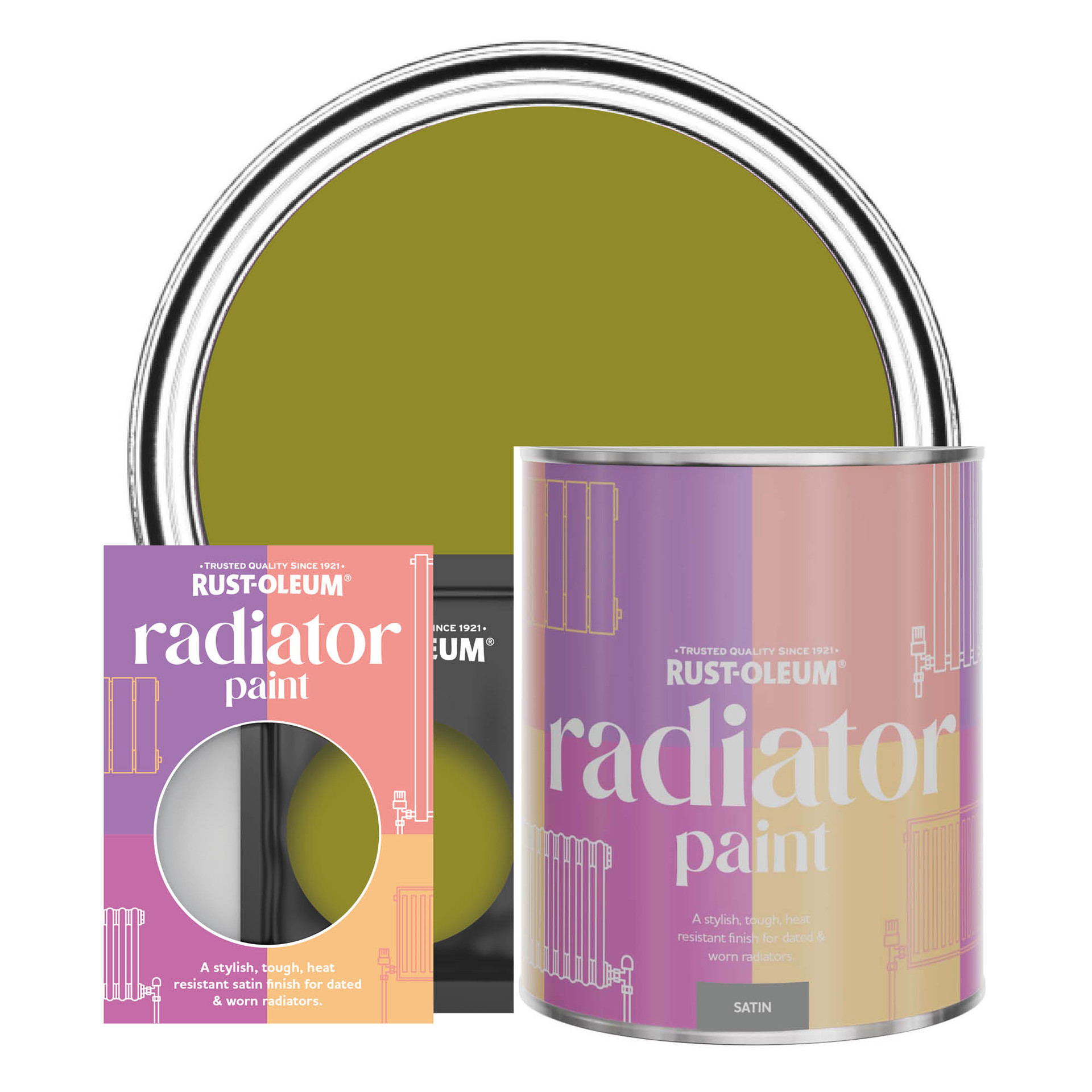 Pickled Olive Kitchen Cupboard Paint - Satin Green Finish
