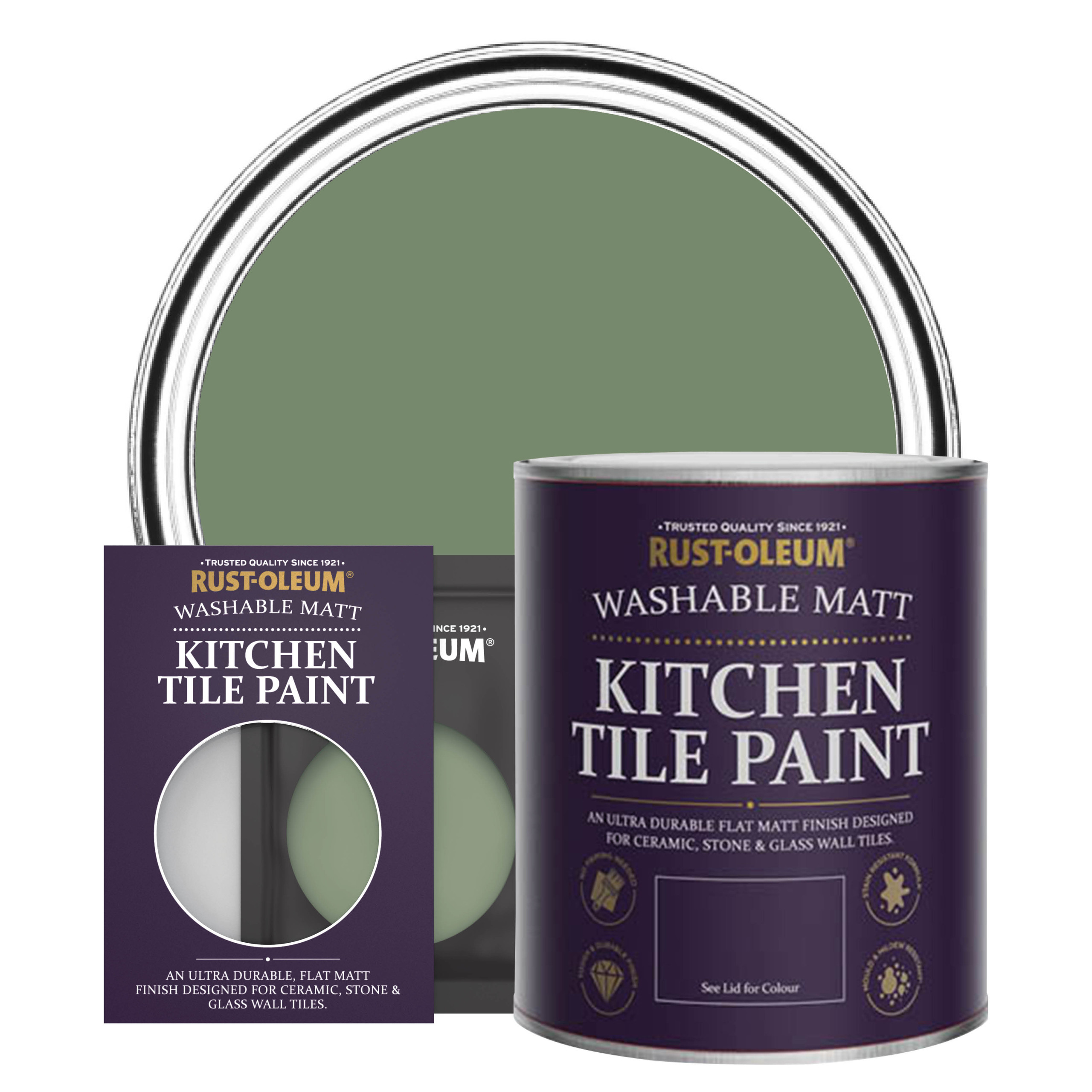 All Green Kitchen Cupboard Paint - Matt Green Finish