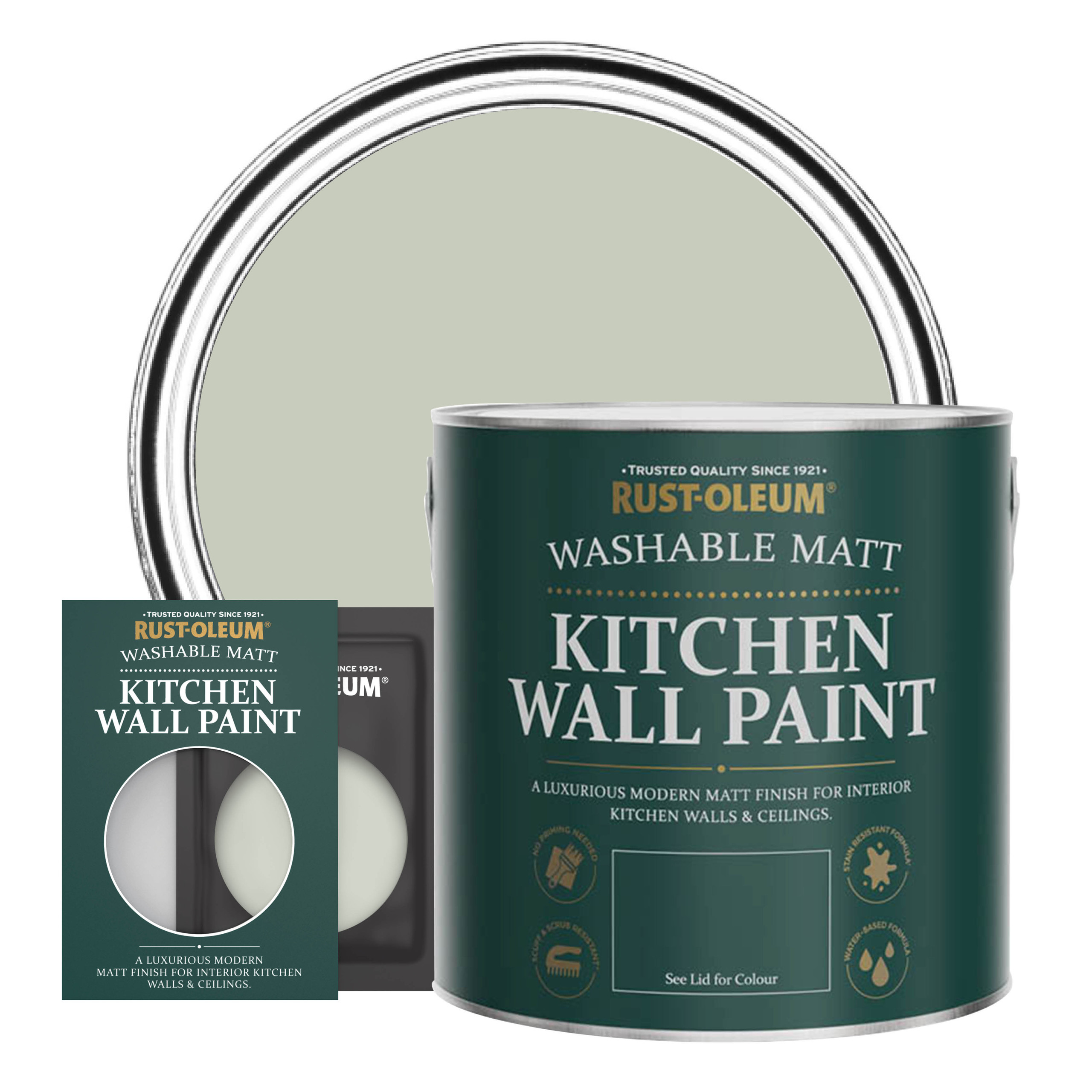 Laurel Green Kitchen Wall & Ceiling Paint - Matt Green
